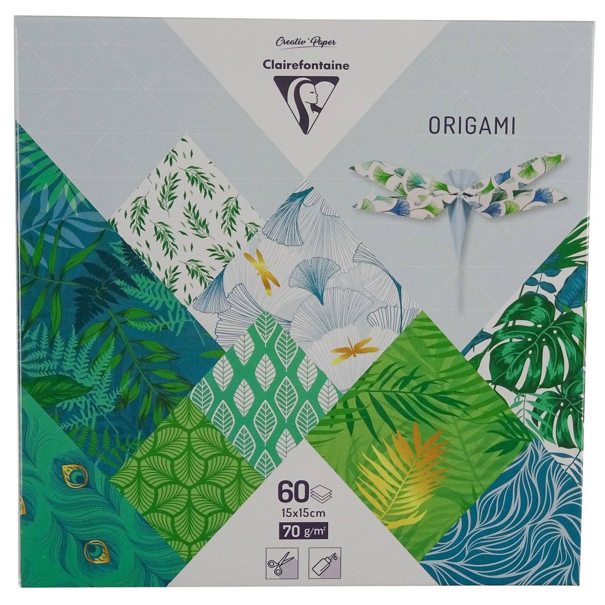 Clairefontaine Origami Paper Pack - 60 Sheets - Vegetal Chic – Perfect ...