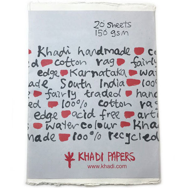 Khadi Papers White Pack: 20 Pages, 150 gsm, A3, A4, A5, A6, A7 ...